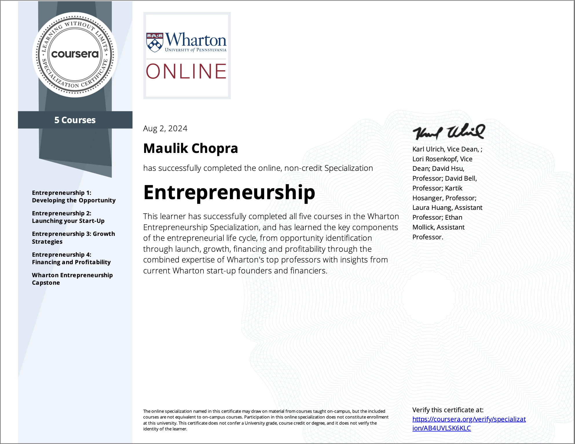 Maulik Chopra's Portfolio
